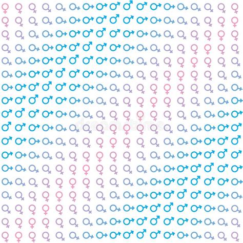 Seamless Texture With Symbols Of Male And Female Gender And Transition Between Them Stock Vector