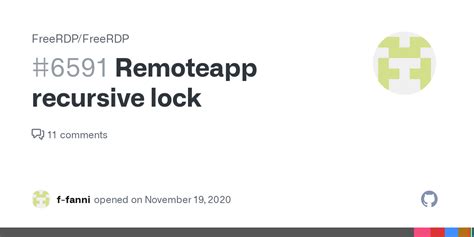 Remoteapp Recursive Lock · Issue 6591 · Freerdpfreerdp · Github