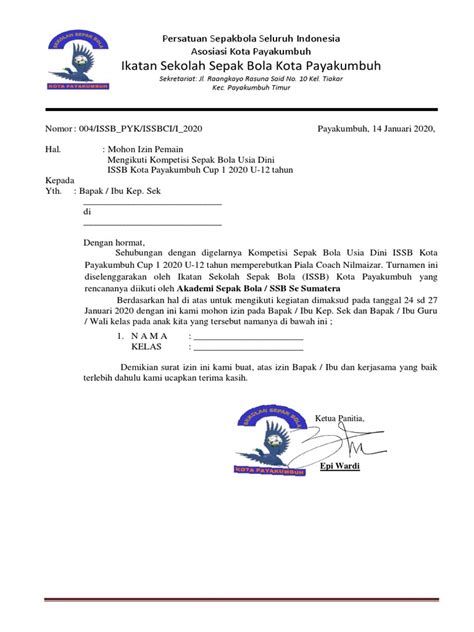Surat Izin Sekolah Pdf