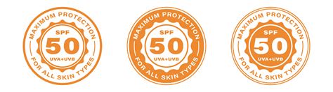 Spf 자외선 차단 Uva 및 Uvb 벡터 아이콘 Spf 하이 Uv 보호 스킨 로션 과 크림 패키지 라벨 정보 레이블입니다 벡터