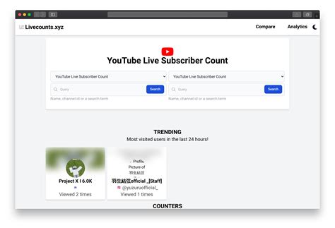 Livecountsxyz Youtube Live Subscriber Compare