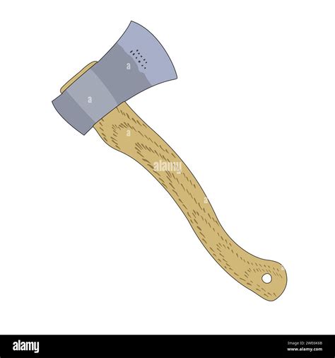 Isolated Image Of Ax With Wooden Handle In Flat Style Stock Vector Image And Art Alamy