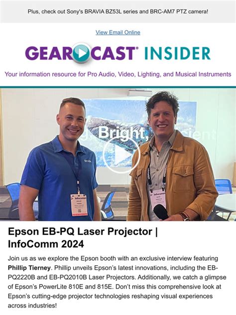 Full Compass Epson Eb Pq Laser Projector And Other Infocomm Reveals Milled