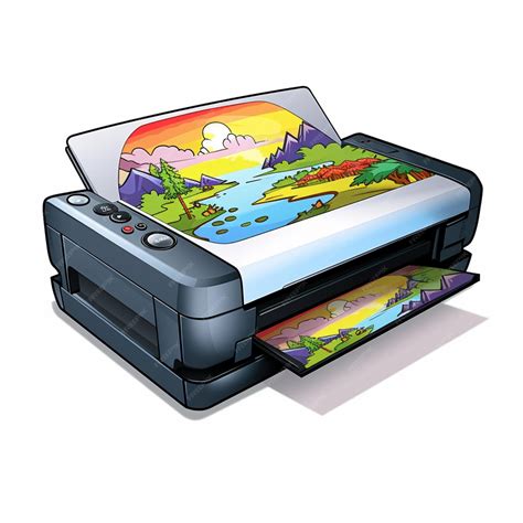 Impresora De Inyección De Tinta Ilustración De Dibujos Animados 2d
