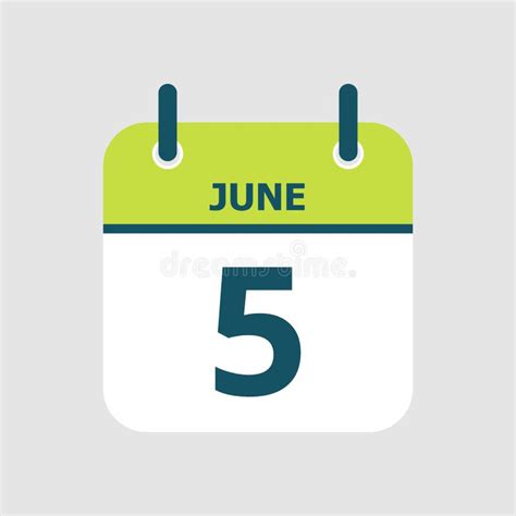 Calendario El 5 De Junio Ilustración Del Vector Ilustración De Fondo