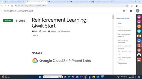 Reinforcement Learning Qwik Start Lab Solution Qwiklabs Arcade