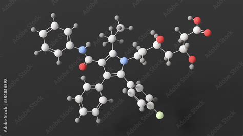 Atorvastatin Molecule Molecular Structure Hmg Coa Reductase