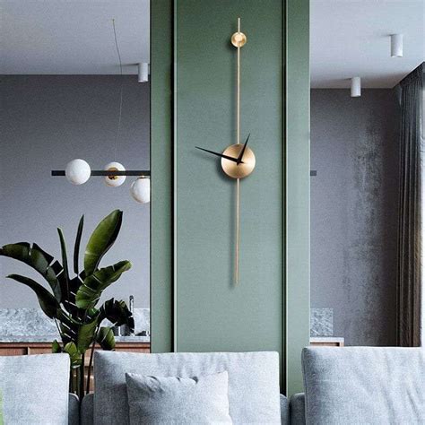 Minimal Slim Gold Metal Wall Clock Large Wall Clock Writings On The Wall