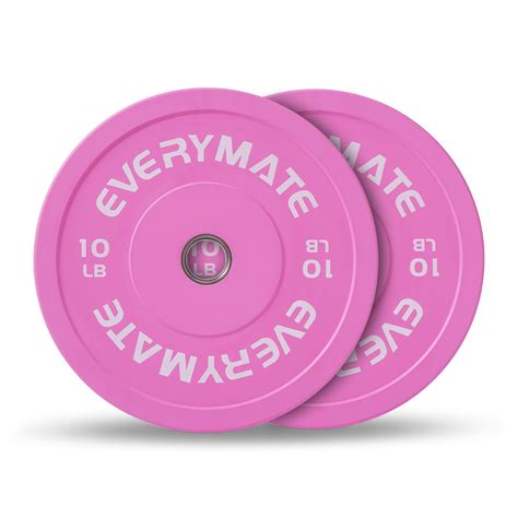 Everymate Pink Weight Plates 10lb 15lb Olympic Bumper Plates Grip Weight Plates For Strength
