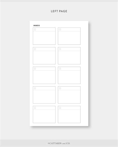 Personal Inbox Dashboard Printable Blank Grid Layout Inbox Tracker Template Morning Brain