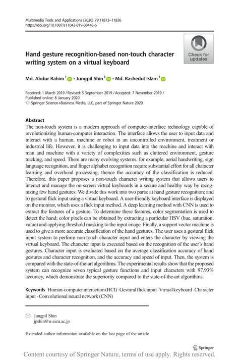 Hand Gesture Recognition Based Non Touch Character Writing System On A Virtual Keyboard