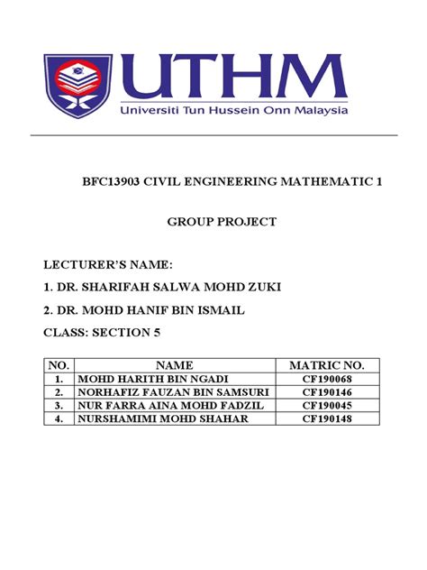 Project Math Civil Engineering 1 Pdf