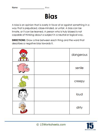 Bias Worksheets 15