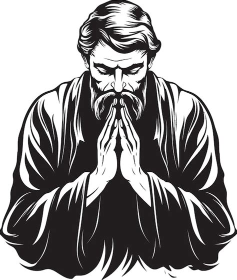 Tranquil Tokens Vector Logo Of Praying Hands In Black Icon Divine Dynamics Praying Man Hands