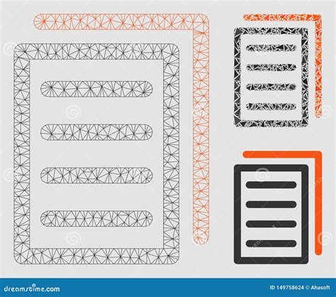 Copy Document Vector Mesh Wire Frame Model And Triangle Mosaic Icon Stock Vector Illustration