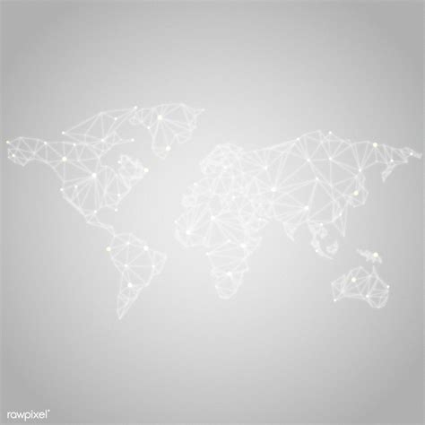 Worldwide Connection Gray Background Illustration Vector Free Image