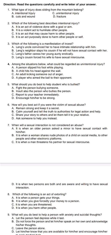 Direction Read The Questions Carefully And StudyX
