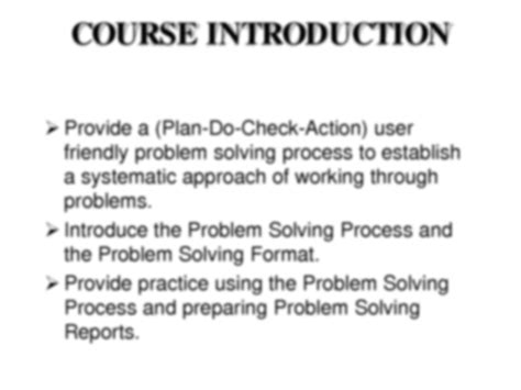 SOLUTION Pdca Problem Solving Studypool