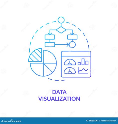 Data Visualization Blue Gradient Concept Icon Stock Vector Illustration Of Graph Workflow