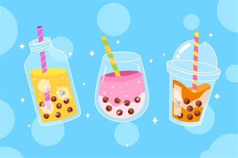 Premium Vector Hand Drawn Bubble Tea Background