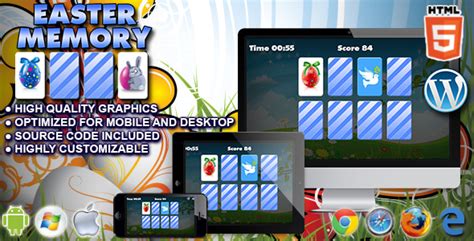 Easter Memory Html5 Memory Game By Codethislab Codecanyon