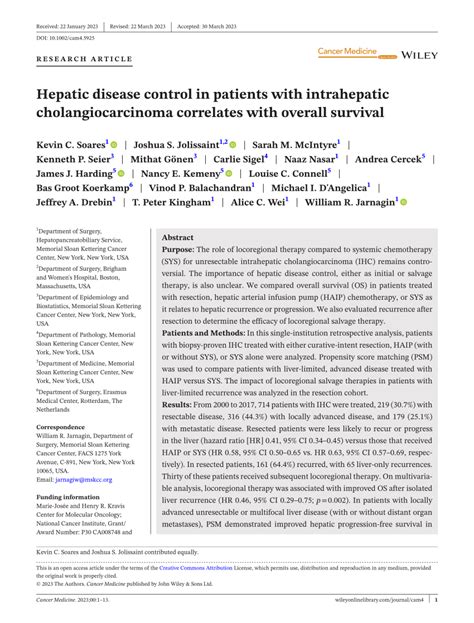 Pdf Hepatic Disease Control In Patients With Intrahepatic