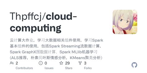 GitHub Thpffcj cloud computing 云计算大作业学习大数据相关组件使用学习Spark基本组件的使用包括Spark Streaming流数据计算Spark