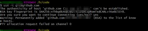 When Local Git Connects To Github Pty Allocation Request Failed On