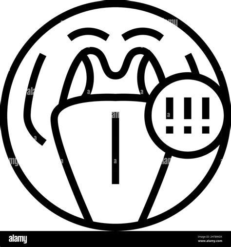 Tonsils Adenoid Problems Line Icon Vector Illustration Stock Vector