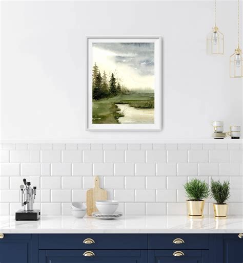 Wald Landschaft Aquarellbilder Natur Abstrakte Kunst Wald Etsy De
