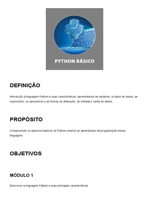 python basico pdf python linguagem de programação escopo
