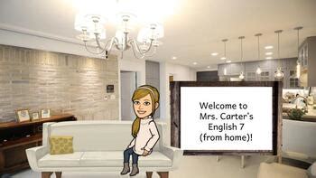 Bitmoji Virtual Classroom By Middle School Mayhem English Style