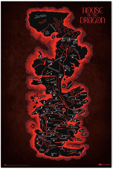 Grupo Erik Poster Game Of Thrones House Of The Dragon Map Of Westeros