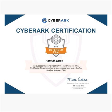 Pankaj Singh On Linkedin Certificate Cyberark Defender
