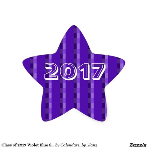 Class Of 2017 Violet Blue Star Sticker By Janz Star Stickers Red