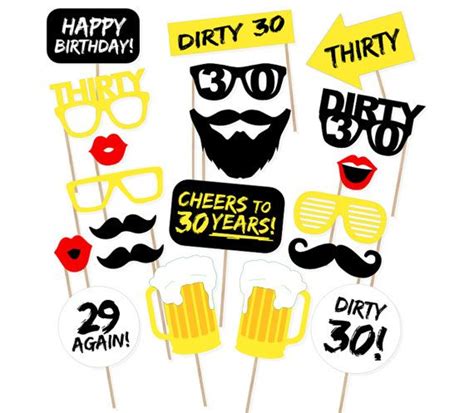 Dirty 30 Birthday Photo Booth Props Dirty Thirty Photo Booth Etsy Artofit