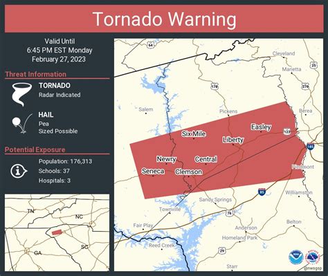 Nws Tornado On Twitter Tornado Warning Including Easley Sc Clemson