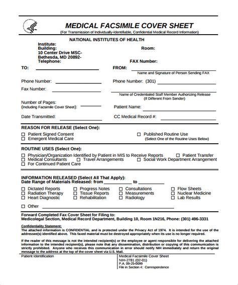 Medical Fax Cover Sheet Template