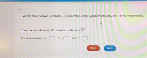 Solved 7 Type The Correct Answer In Each Box Use Numerals Instead Of