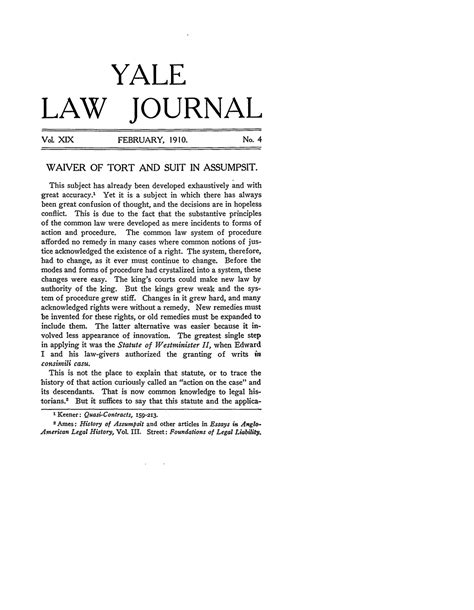 Waiver Of Tort And Suit In Assumpsit Docslib