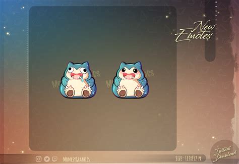 Twitch Pokemon Inspired Emotes Derpy Snorlax Inspired Emotes Etsy