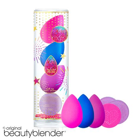 Beautyblender 原創美妝蛋 華麗女郎超值組 原創美妝蛋 原創粉and寶石藍and電力紫原創美妝蛋旅行清潔皂 派對限定款 05ozx2