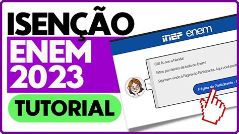 TUTORIAL Isenção do ENEM 2023 Como solicitar isenção da taxa de