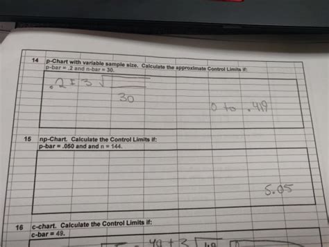 solved 14 p chart with variable sample size calculate the