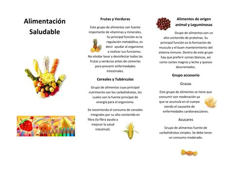 Triptico De Alimentacion Saludable Docx