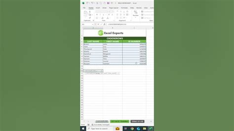 Wondering How To Use The Chooserows Function In Microsoft Excel Heres