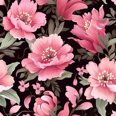 Premium Photo Floral Seamless Pattern Flower Background Ornamental Tile