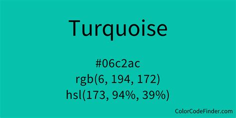 Turquoise Color Code Is 06c2ac