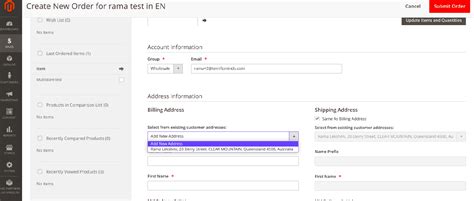 Create A Order From Magento 2 Admin With Multiple Website Return Invalid Customer Address Id