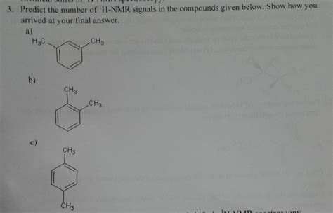 Solved Predict The Number Of HNMR Signals In The Chegg Com